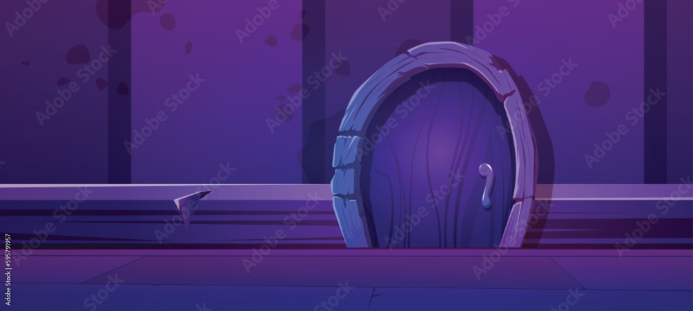 Fairy small mouse hole house at night. Cute cartoon hidden rat home ...