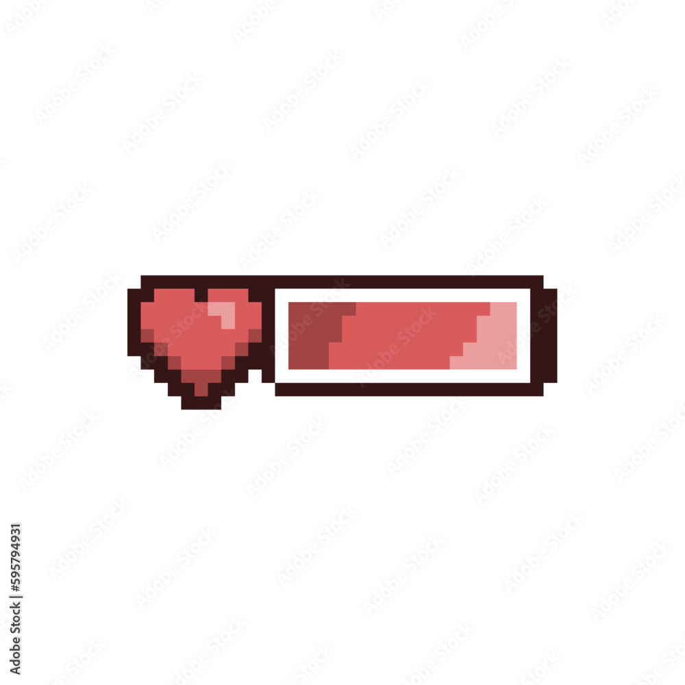 pixel art health bar with red color ,good for your game asset and ...