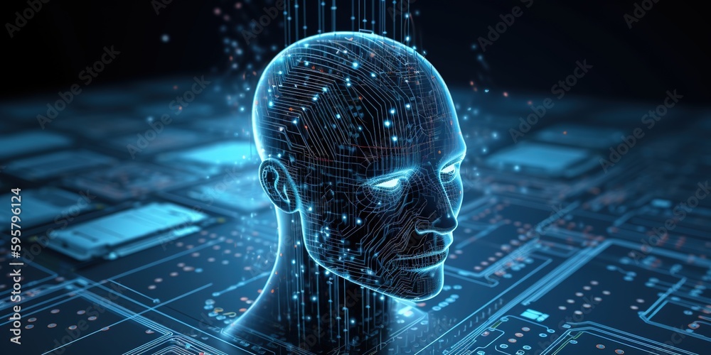 A modern highly advanced artificial intelligence system embedded in a ...