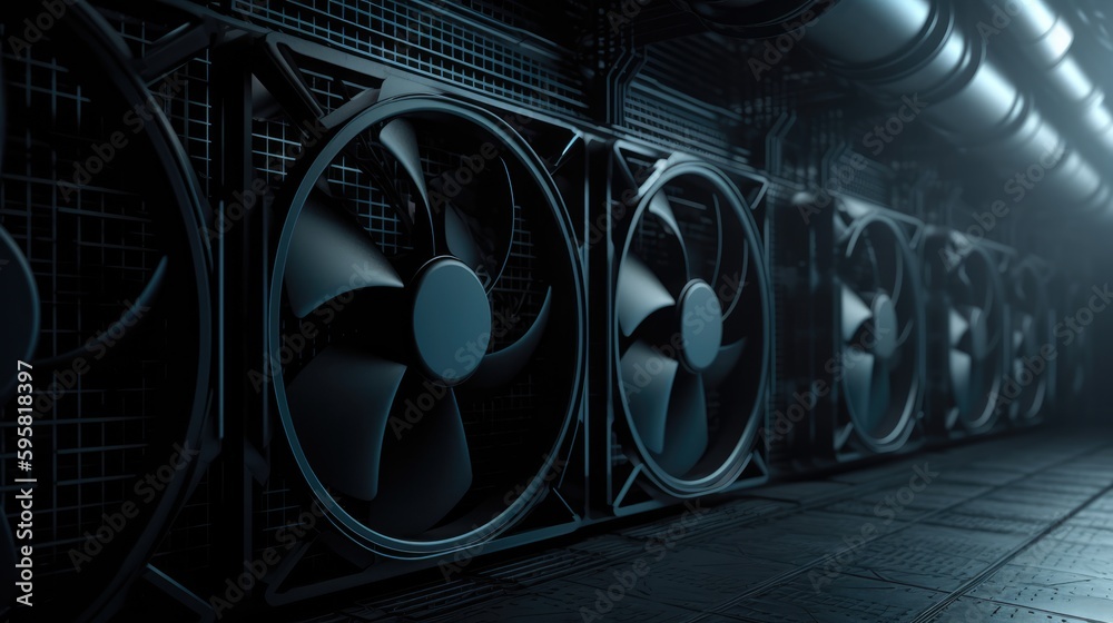 Cooling Fans Background, Copy Space, Temperature Regulation Concept ...