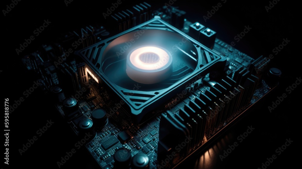 Neon Glowing CPU and GPU Cooler, Gaming Computer Enthusiast Setup, High ...