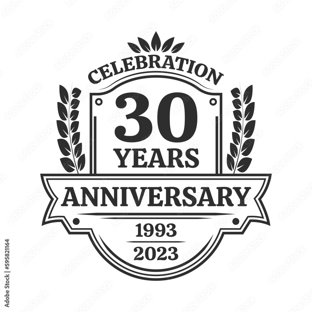 30 Years Anniversary Icon Or Logo Vintage Birthday Banner Design 30th 30-years-anniversary-icon-or-logo-vintage-birthday-banner-design-30th