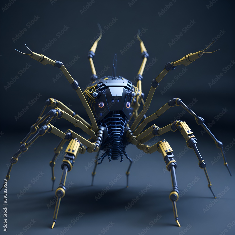 Robotic Cyber Spider Stock Illustration | Adobe Stock