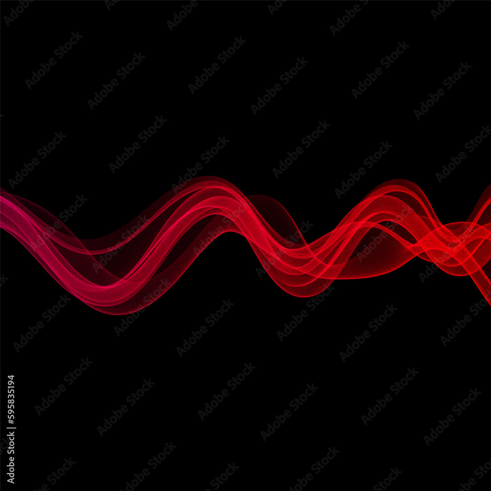 Abstract wave vector background. Abstract red wave background ...
