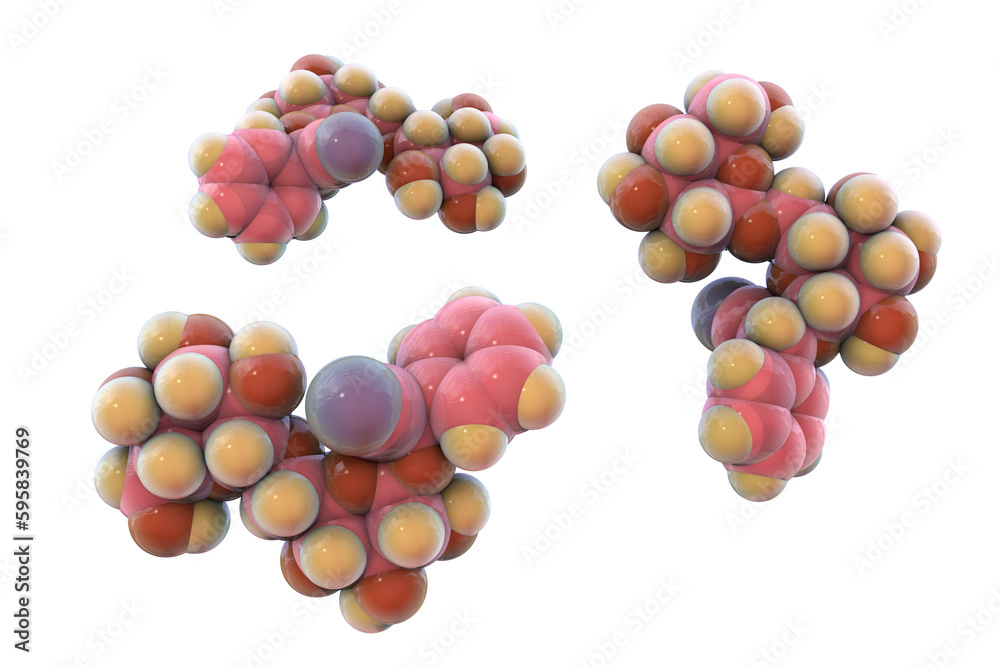 Molecular model of amygdalin, laetrile, vitamin B17, 3d illustration ...