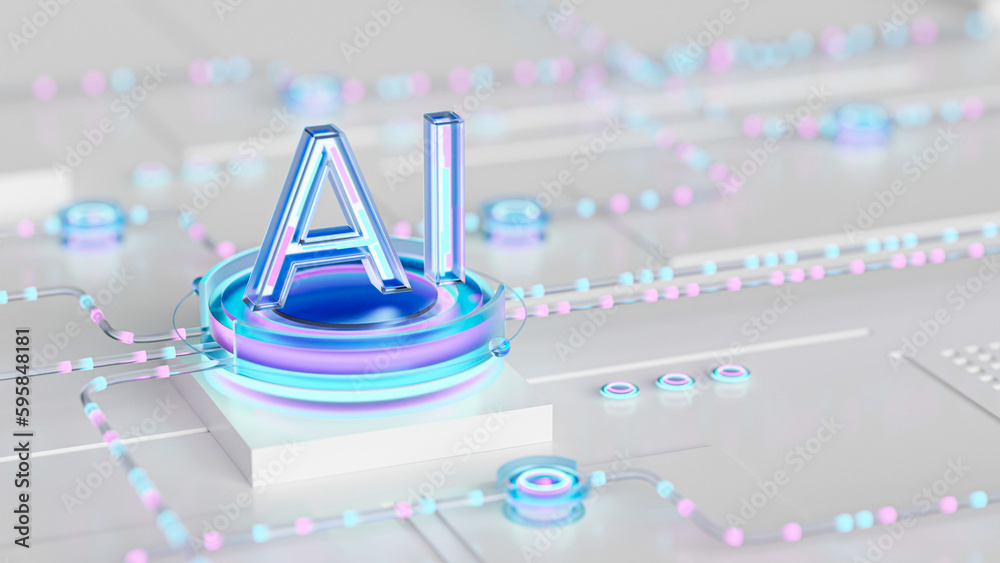 Artificial intelligence AI neural network digital brain machine deep ...