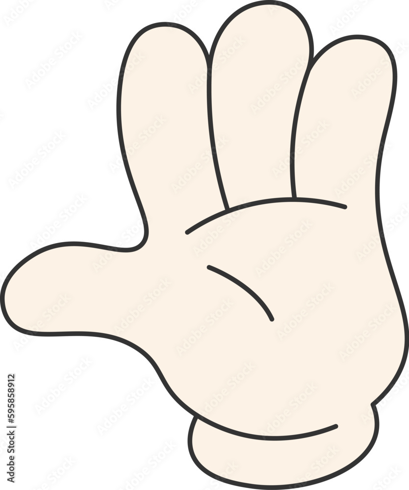 Cartoon Opened Palm Stock Vector | Adobe Stock