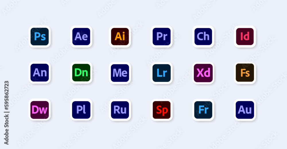 Adobe Applications - A collection of popular adobe logo applications ...