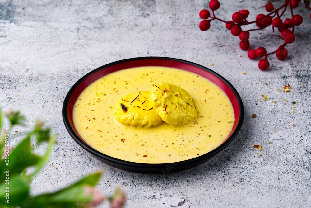 Rasmalai is a popular Bengali sweet delicacy made with Indian cottage ...