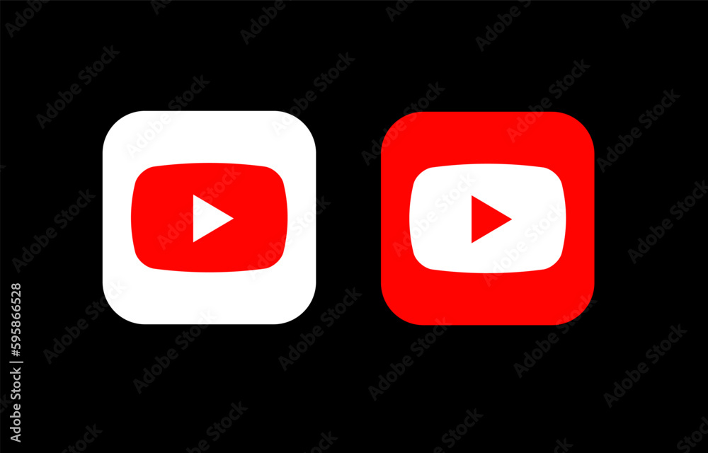 YouTube. Flat, red, YouTube logo. Vector. Editorial illustration. Stock ...