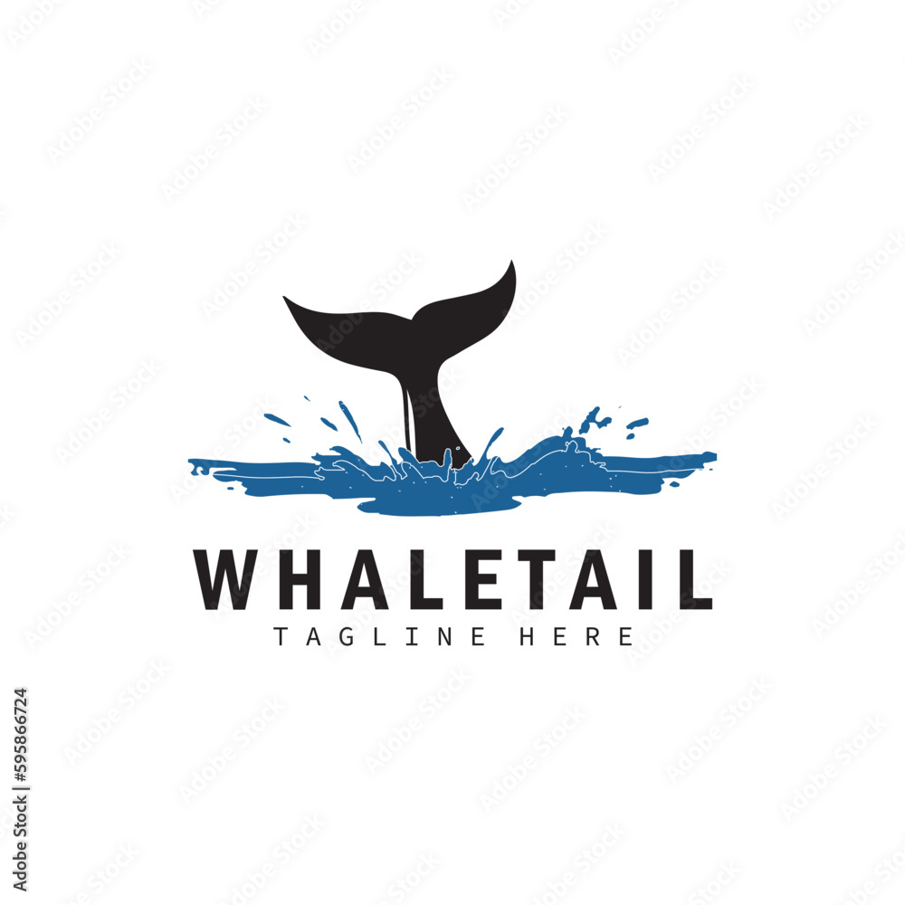 Whale tail logo vintage illustration symbol template design. Logo ...