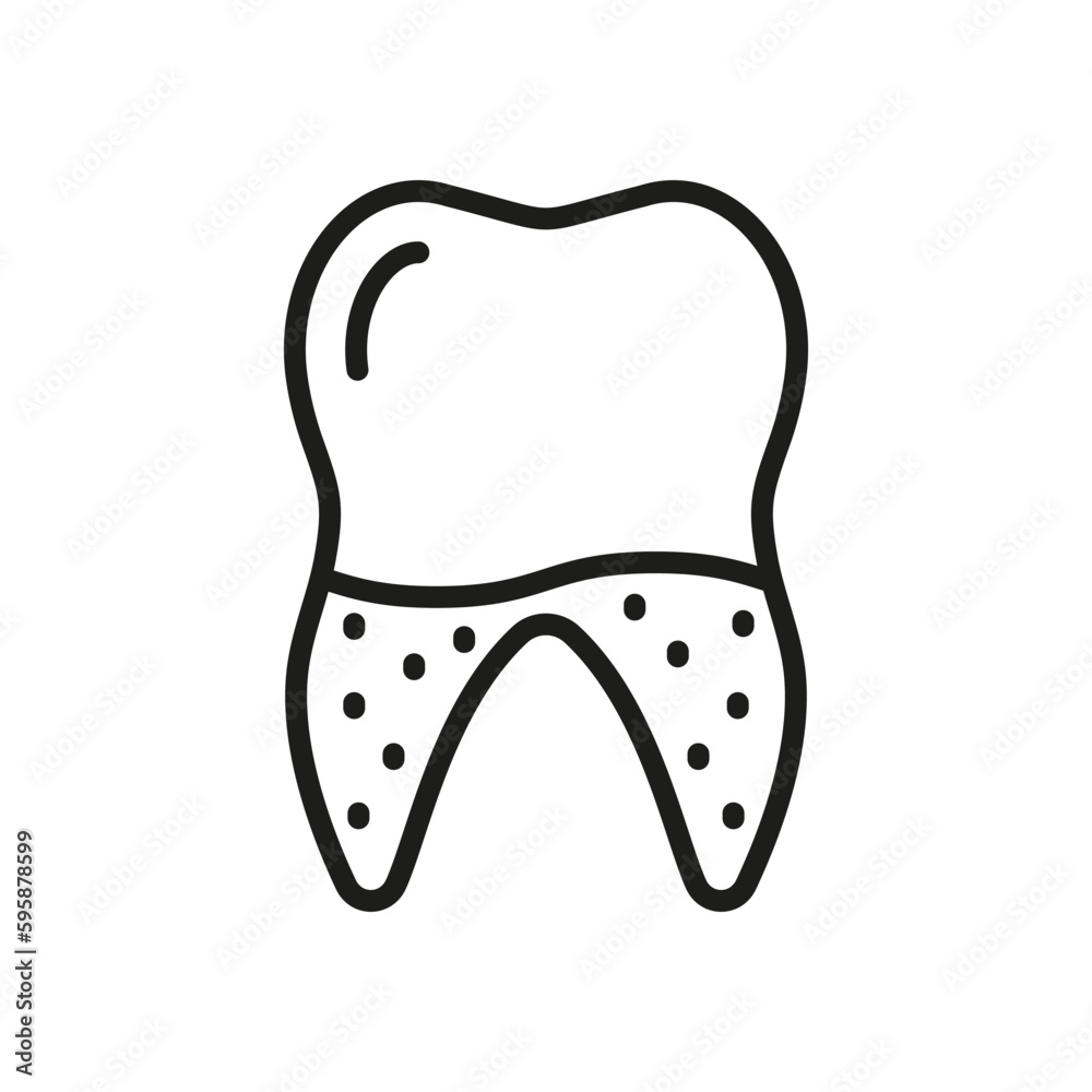 Dental Calculus Line Icon. Oral Hygiene Linear Pictogram. Tooth Medical ...