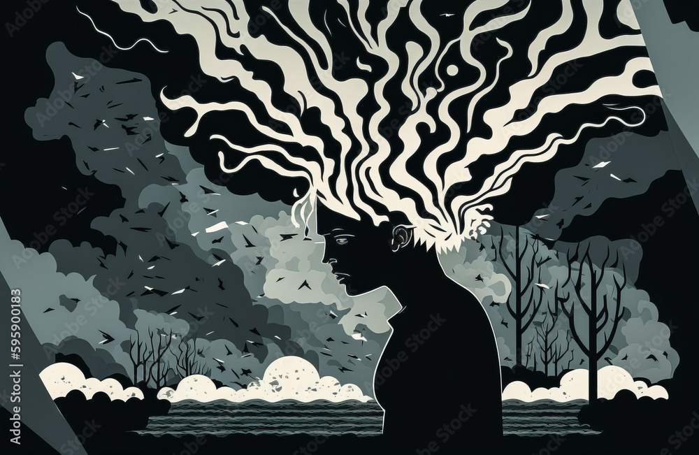 An illustration depicting a dark cloud that symbolizes the dangerous ...