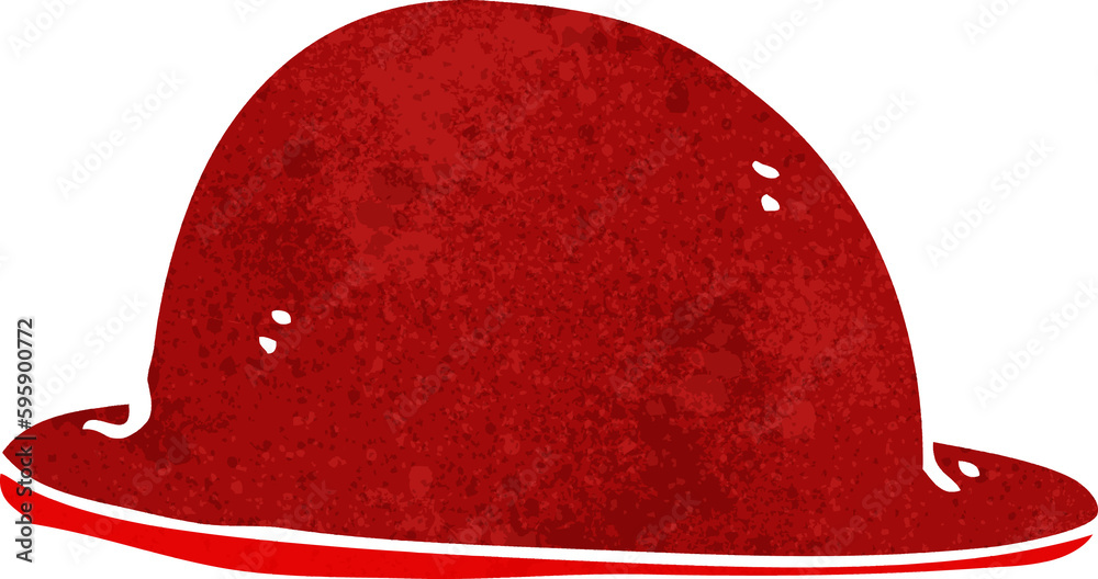 cartoon red bowler hat Stock Illustration | Adobe Stock