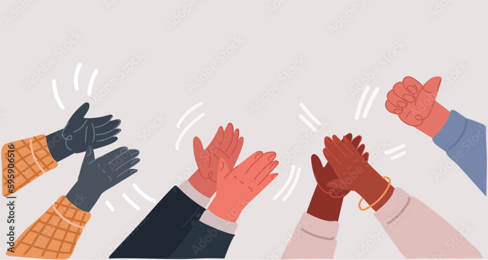 Vector illustration of Human hands clapping. People crowd applaud to ... Vector illustration of Human hands clapping. People crowd applaud to ...
