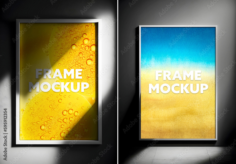Two Vertical Photo Frame Mockups Stock Template | Adobe Stock