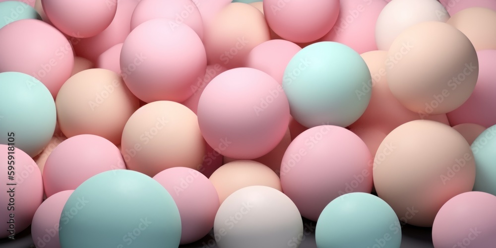 Millennial pastel colored balls seamless background, matte color, mix ...
