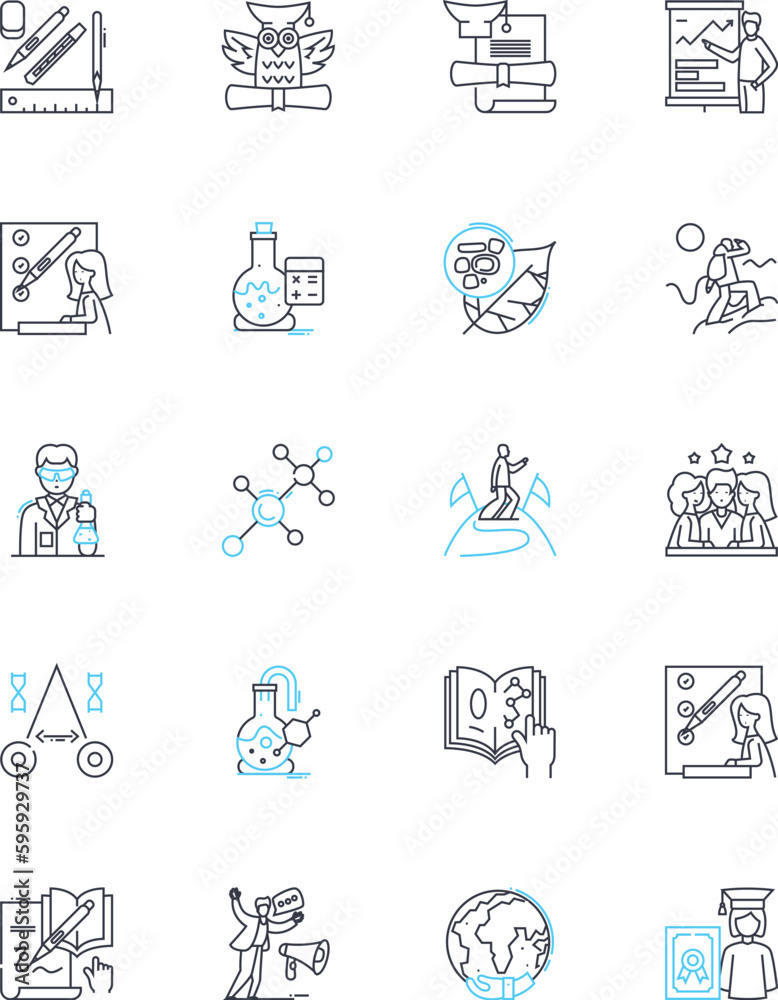 Seminary items linear icons set. Bible, Cross, Sermon, Worship, Prayer ...