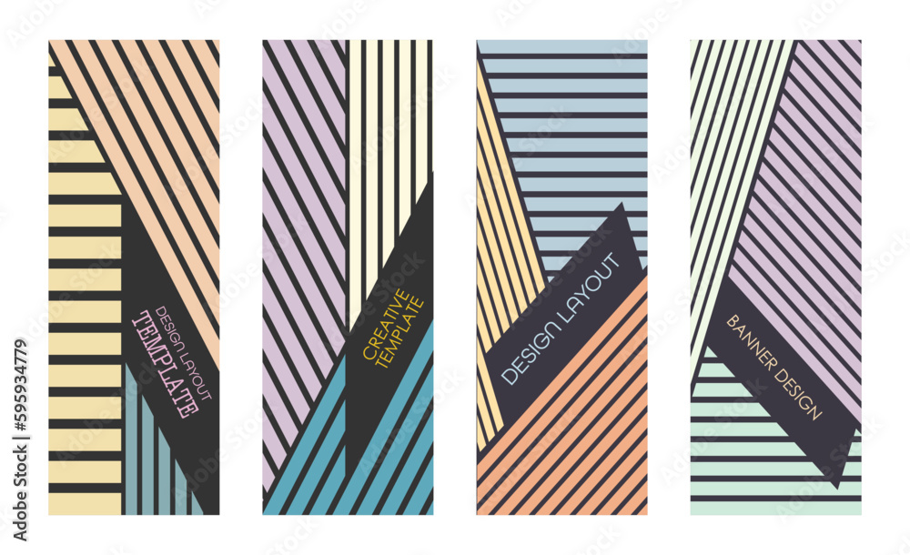 Geometric composition. A set of layouts for the design of banners ...