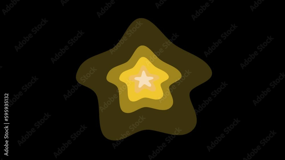Animated illustration of a hand-drawn cartoon style star. 4k video ...