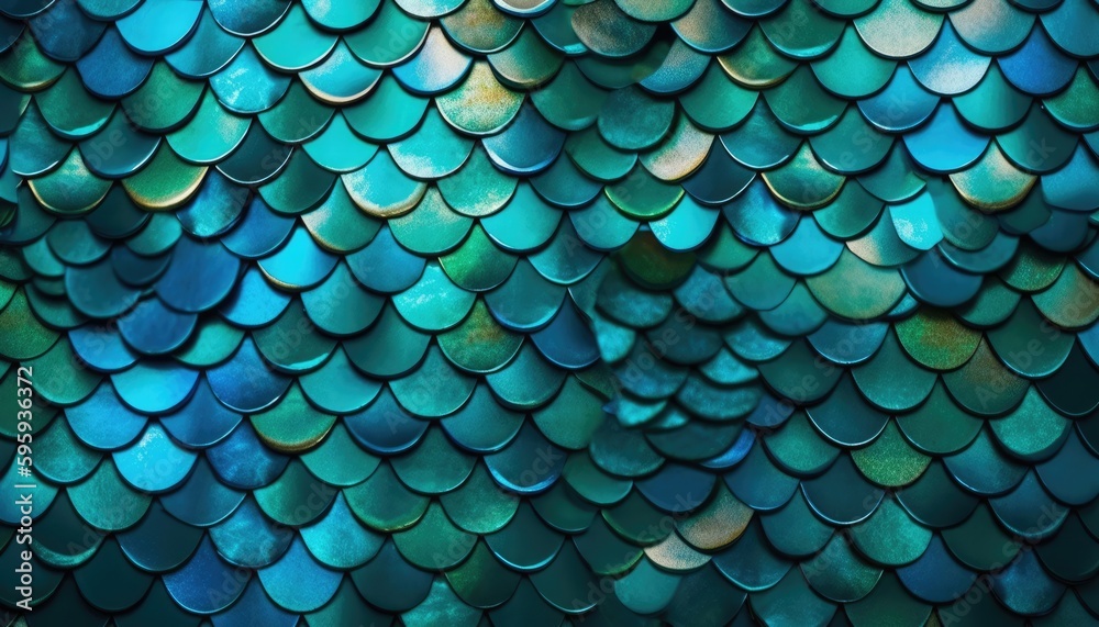 Dragon scales background - turquoise shining shells Stock Illustration ...