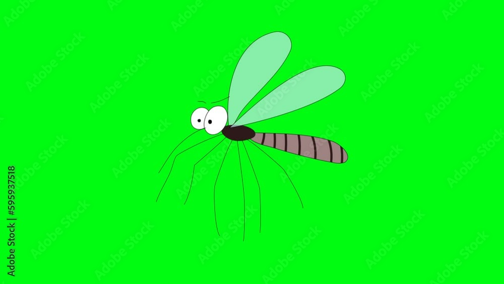 Flying mosquito animated. Animation of vector illustration in hand ...