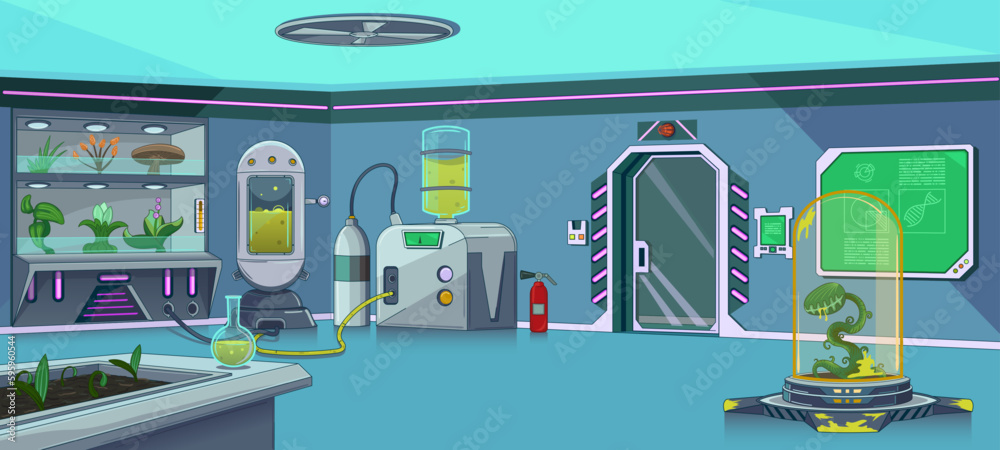 Underground laboratory. Scientific laboratory. Workplace of a scientist ...