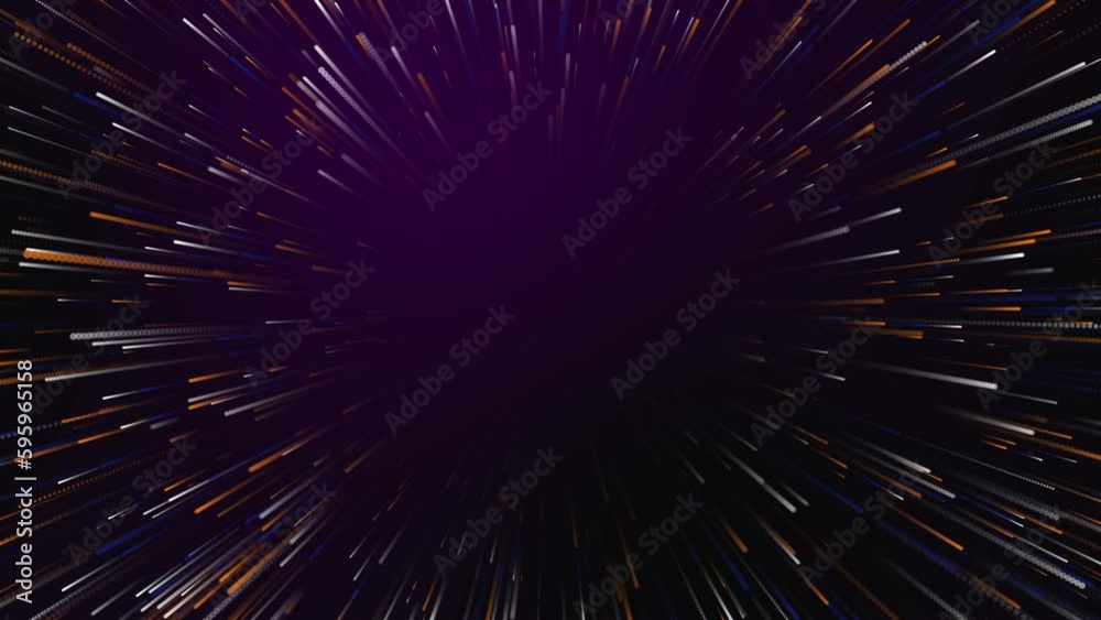 Background with colored moving particles, particle portal vídeo de ...
