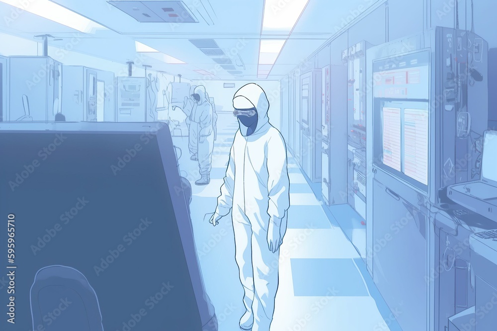 The illustration of semiconductor operator, generative ai content by ...