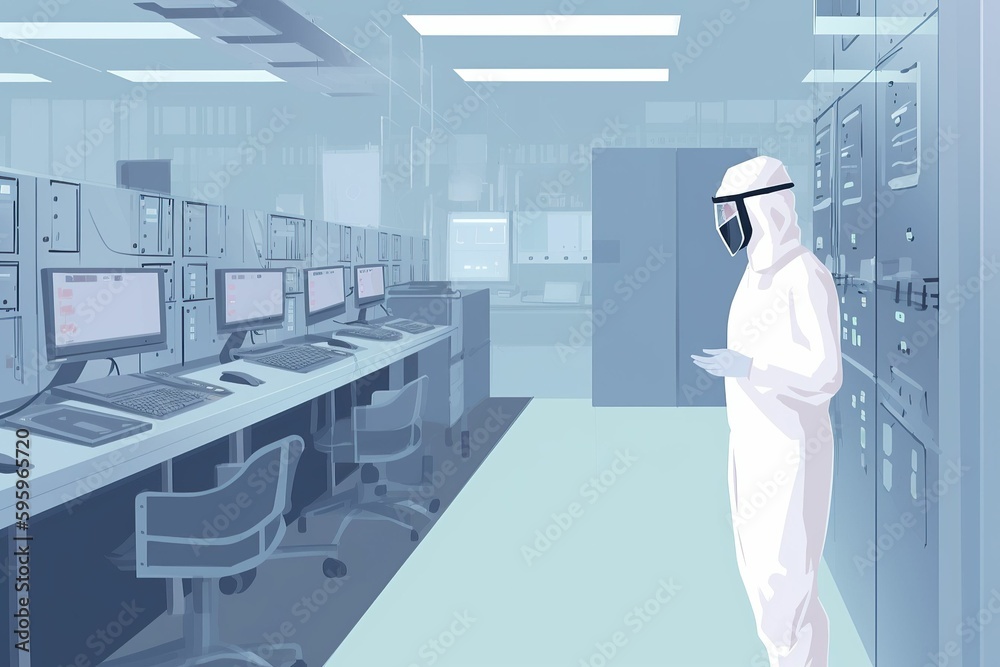 The illustration of semiconductor operator, generative ai content by ...