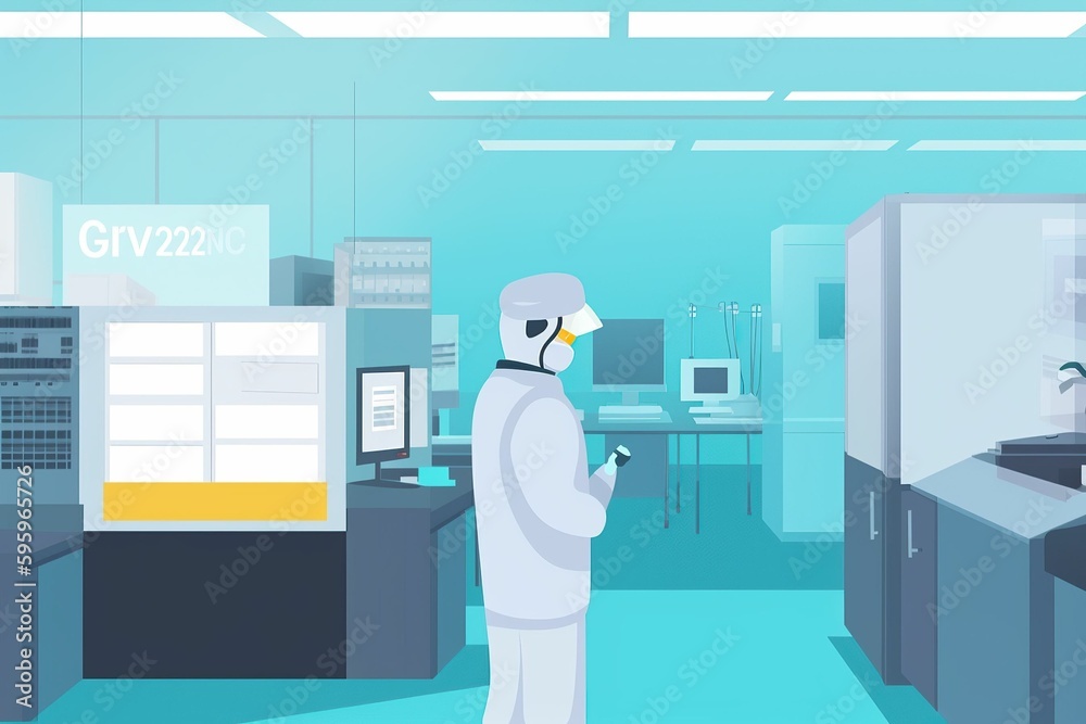 The illustration of semiconductor operator, generative ai content by ...