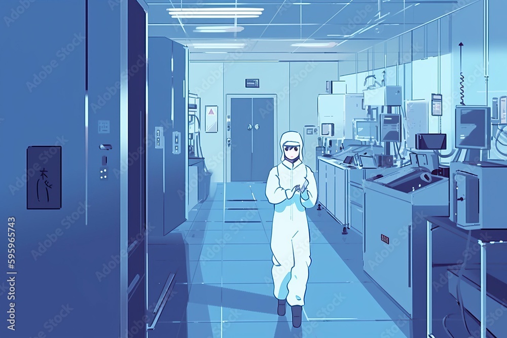 The illustration of semiconductor operator, generative ai content by ...