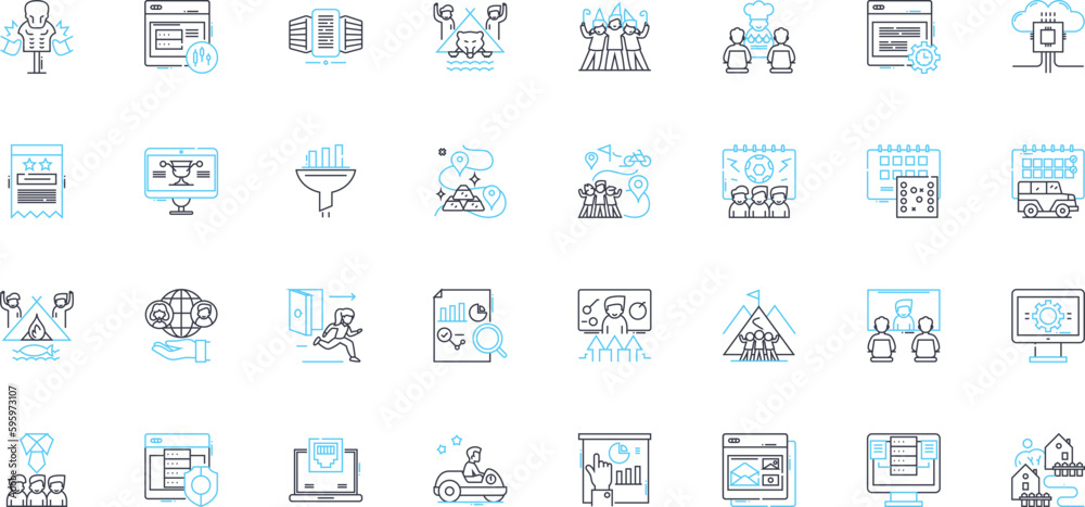 Information architecture linear icons set. Hierarchy, Navigation ...