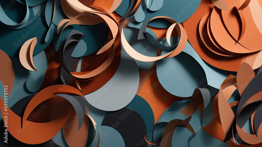 Paper Cutouts: A Harmonious Combination of Contrasting Burnt Orange and ...