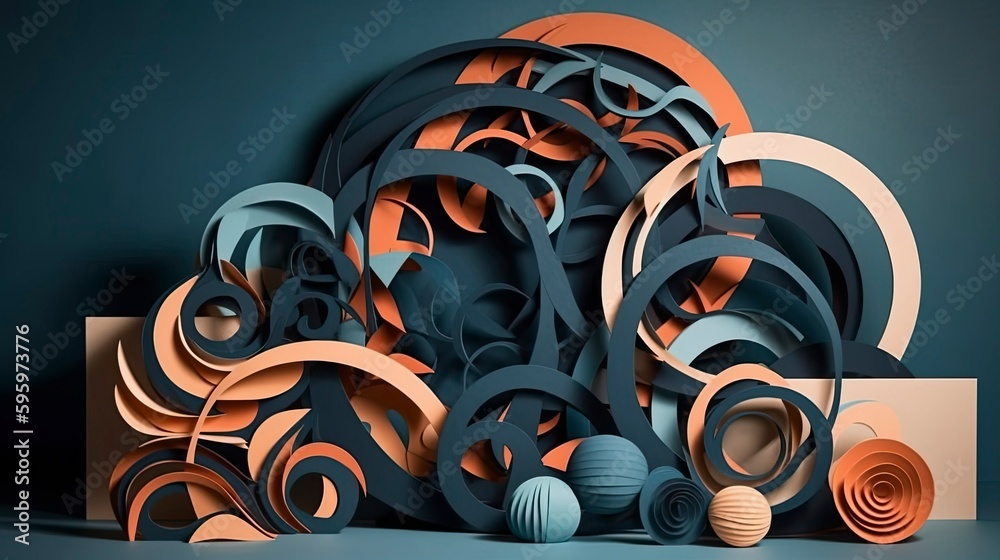 Paper Cutouts: A Harmonious Combination of Contrasting Burnt Orange and ...