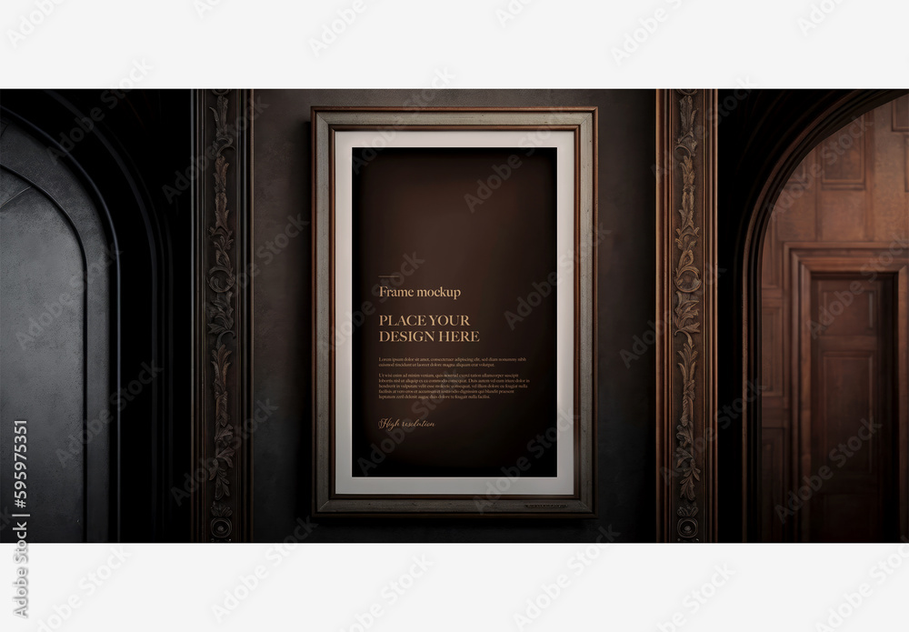 Enhance Your Space With A Stylish Large Picture Frame On A Dark Wall ...