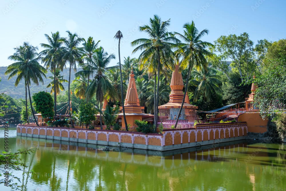 Scenic ancient Hindu Temple at Ramdara near Pune India. The Temple was ...