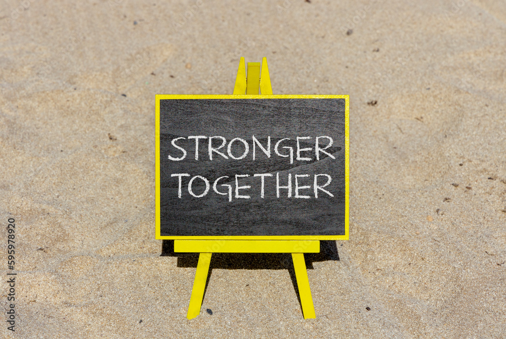 Stronger together symbol. Concept words Stronger together on black ...