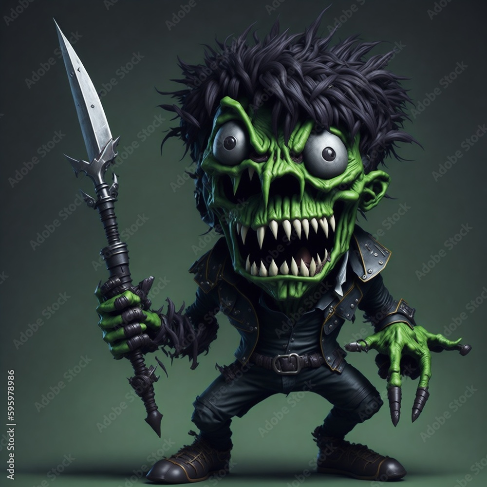 Cartoon Zombie Character - Generative AI, üretken, yapay zeka Stock ...