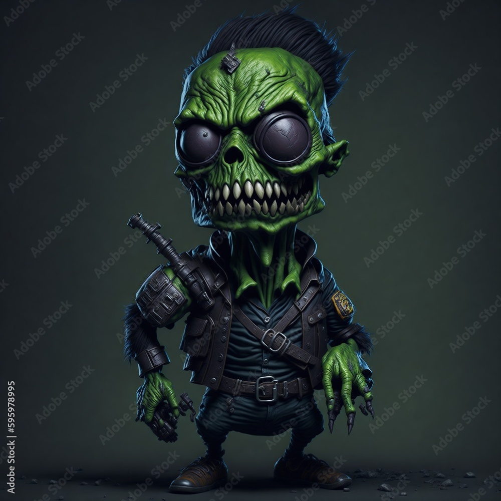 Cartoon Zombie Character - Generative AI, üretken, yapay zeka Stock ...