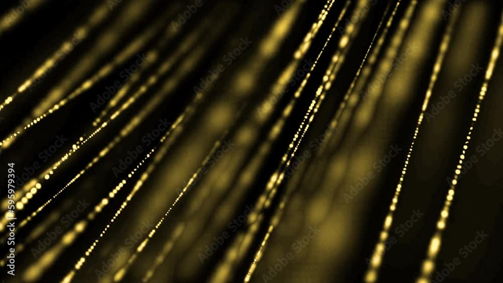 Particle gold dust flickering on black background. Abstract Footage ...