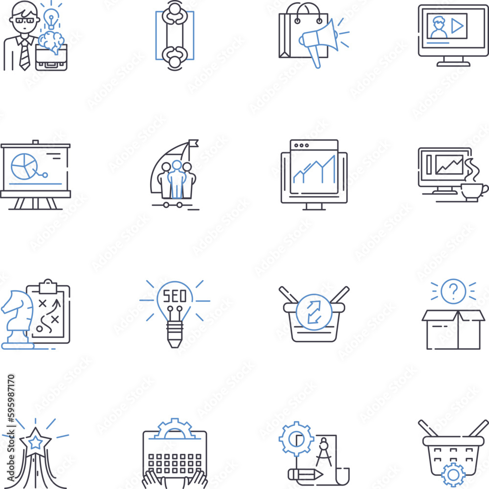 Narrative and tale line icons collection. Storytelling, Fiction, Myth ...