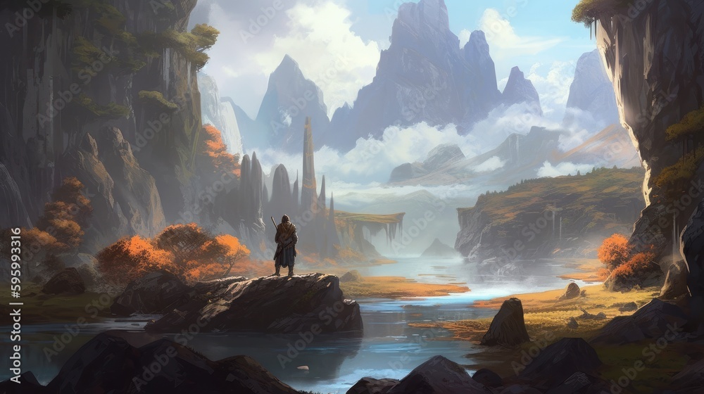 RPG Journey Game Art Wallpaper Background Stock Illustration | Adobe Stock