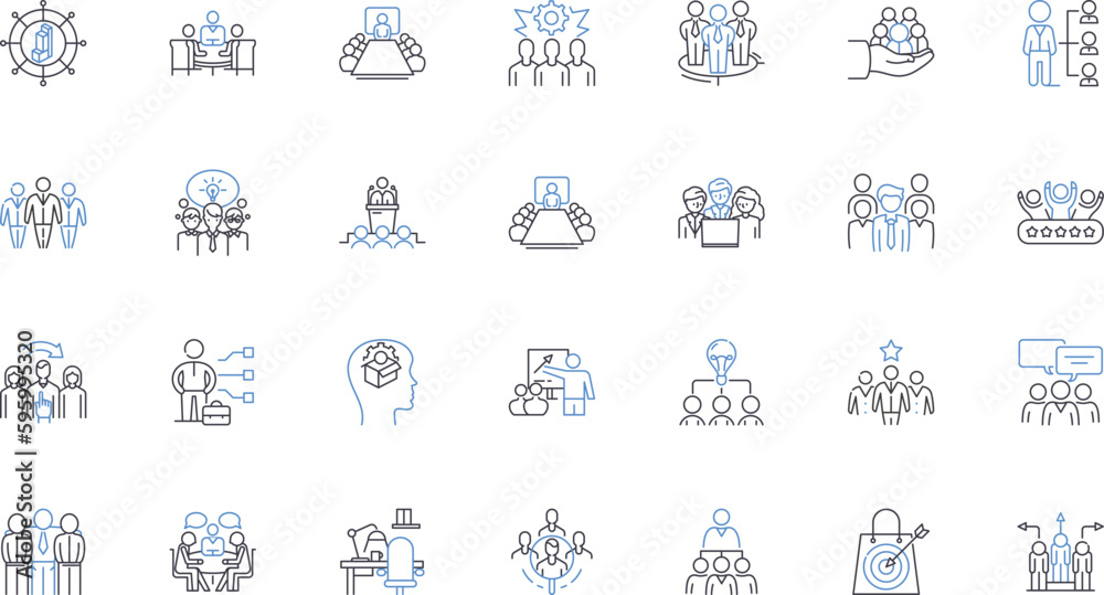 Governance associates line icons collection. Leadership, Integrity ...