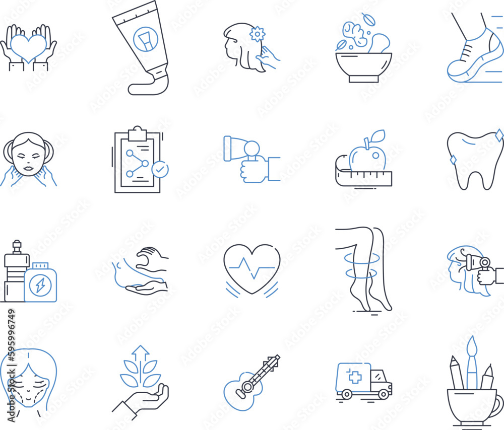 Integrative medicine line icons collection. Holistic, Healing, Wellness ...