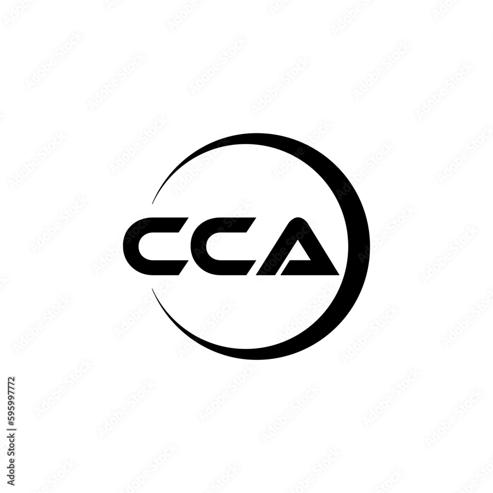 CCA letter logo design with white background in illustrator, cube logo ...