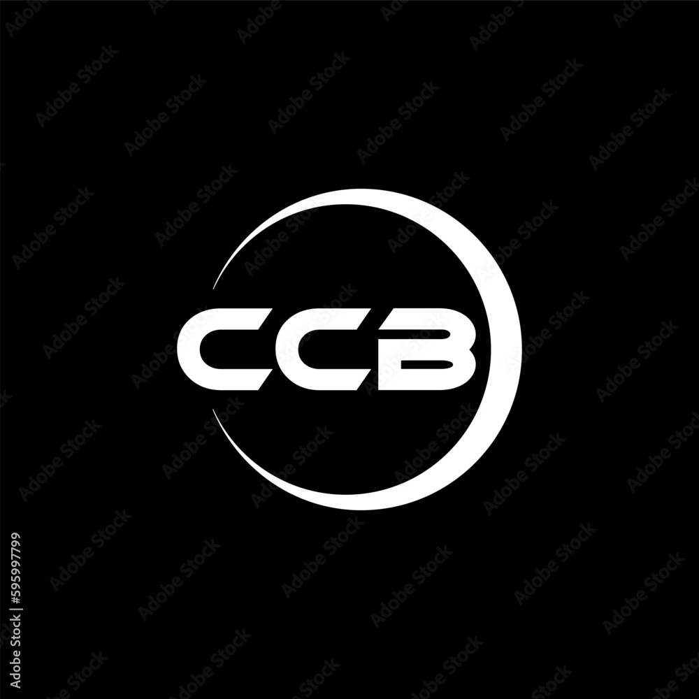 CCB letter logo design with black background in illustrator, cube logo ...