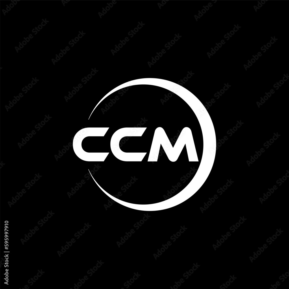 CCM letter logo design with black background in illustrator, cube logo ...