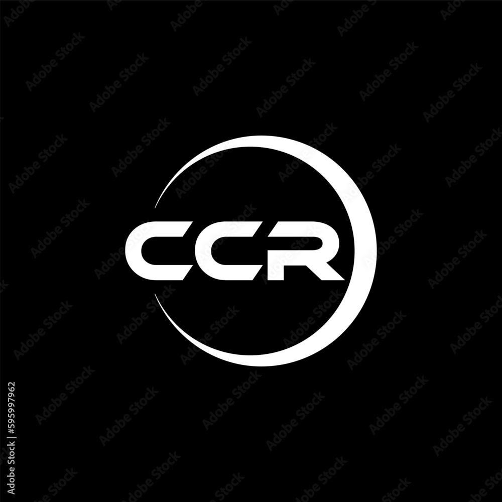 CCR letter logo design with black background in illustrator, cube logo ...