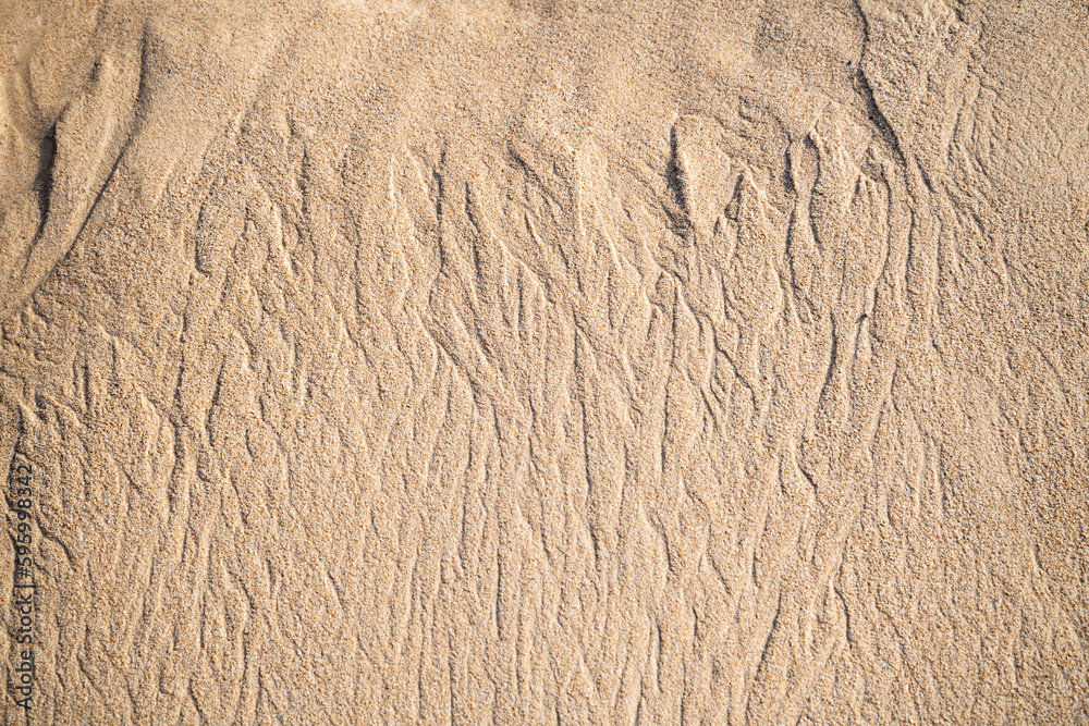 Sand structures on the white beach “Grand Anse des Salines“ on tropical ...